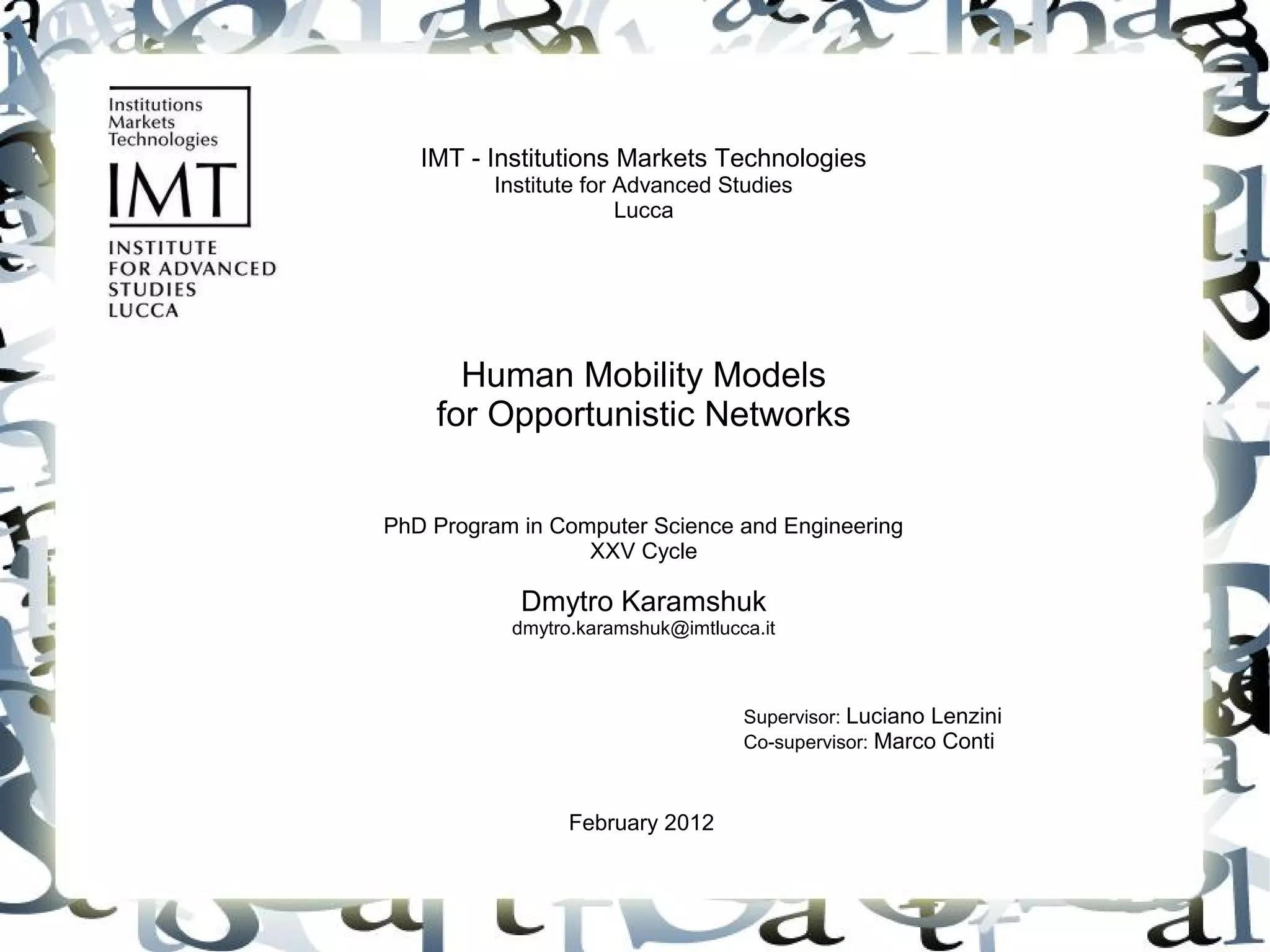 Modeling Human Mobility | PDF
