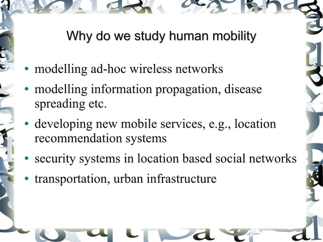 Modeling Human Mobility | PPT