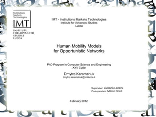Modeling Human Mobility | PPT