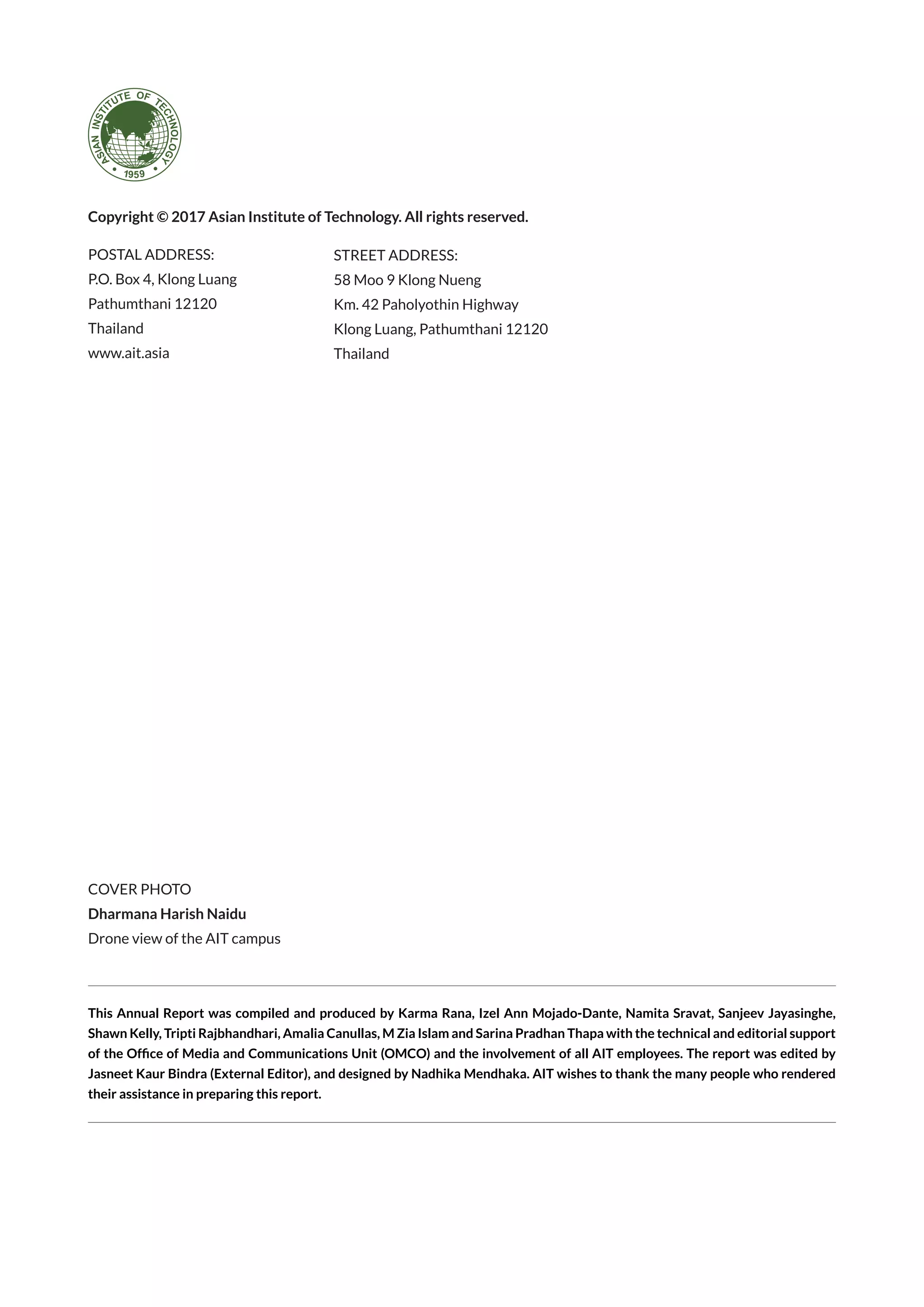 AIT Annual Report 2016 | PDF