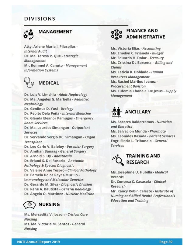 NKTI Annual Report 2019 | PDF