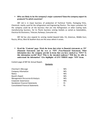 Annual report analysis of srf ltd | DOCX