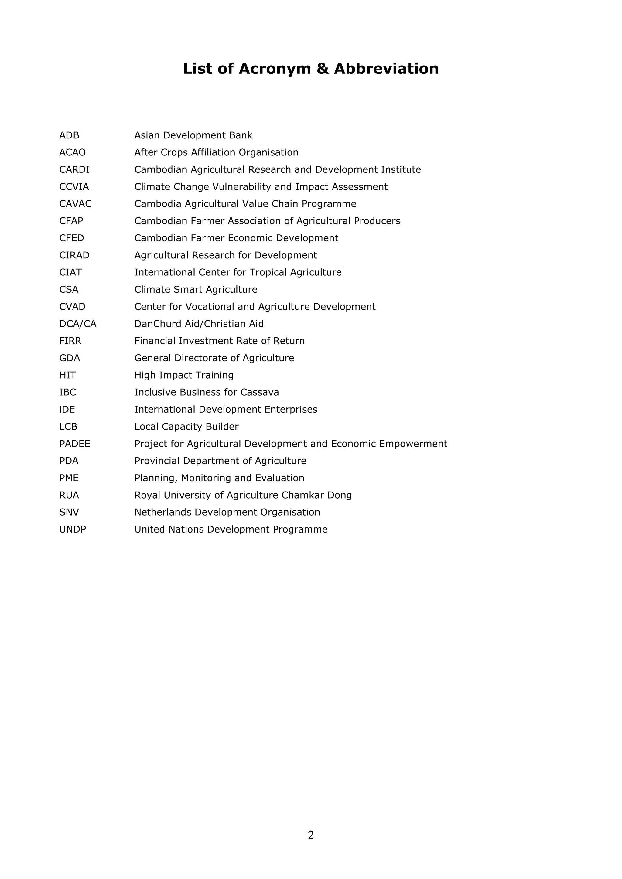 Climate Smart Agriculture (CSA) Project 2014 | PDF