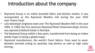 Annual report of raymond (2017-18) | PPT