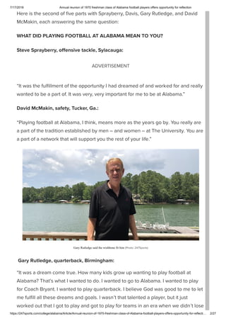 Former Alabama Football Players On What It Meant | PDF