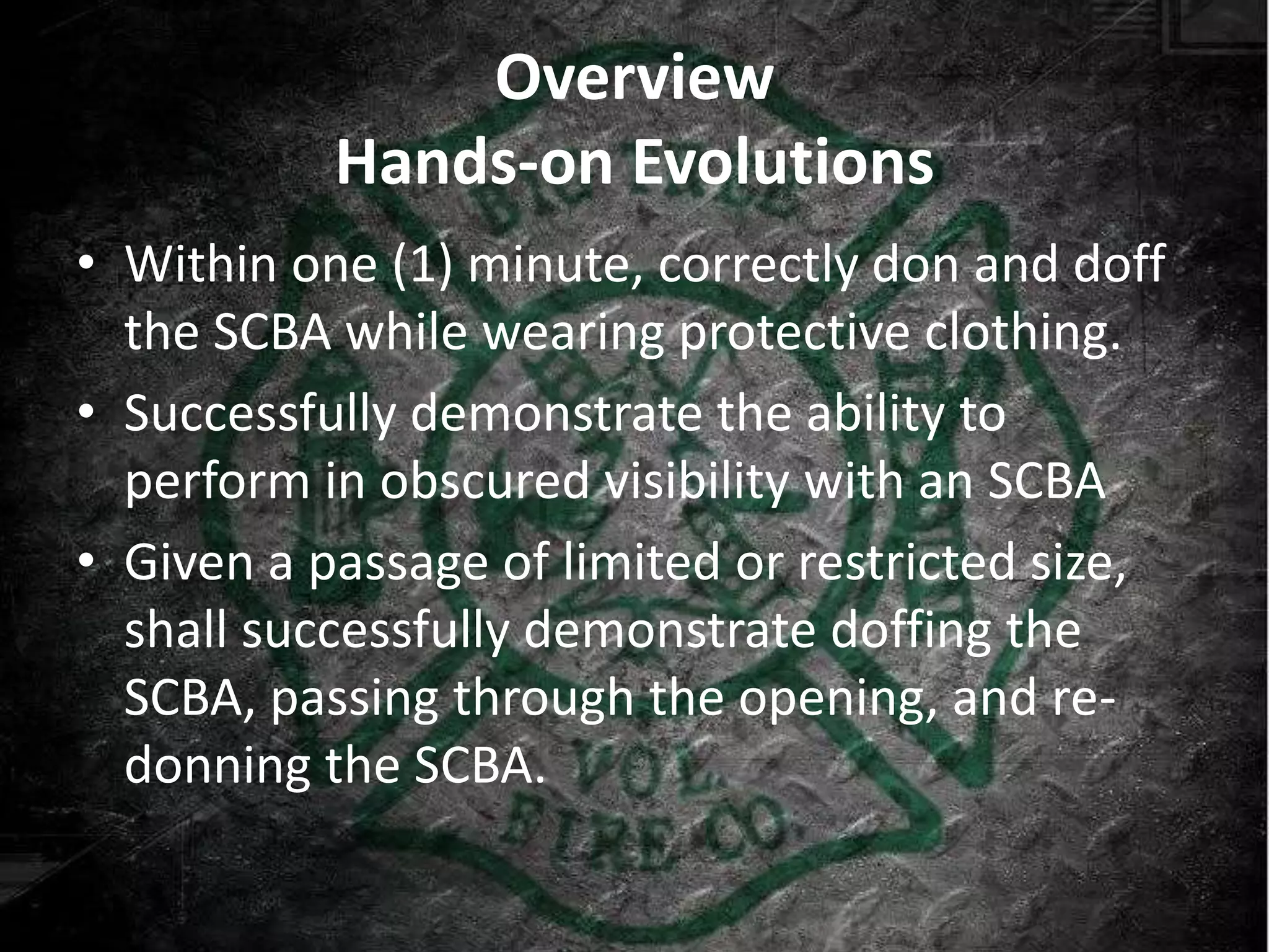 Annual self contained breathing apparatus refresher training | PPSX