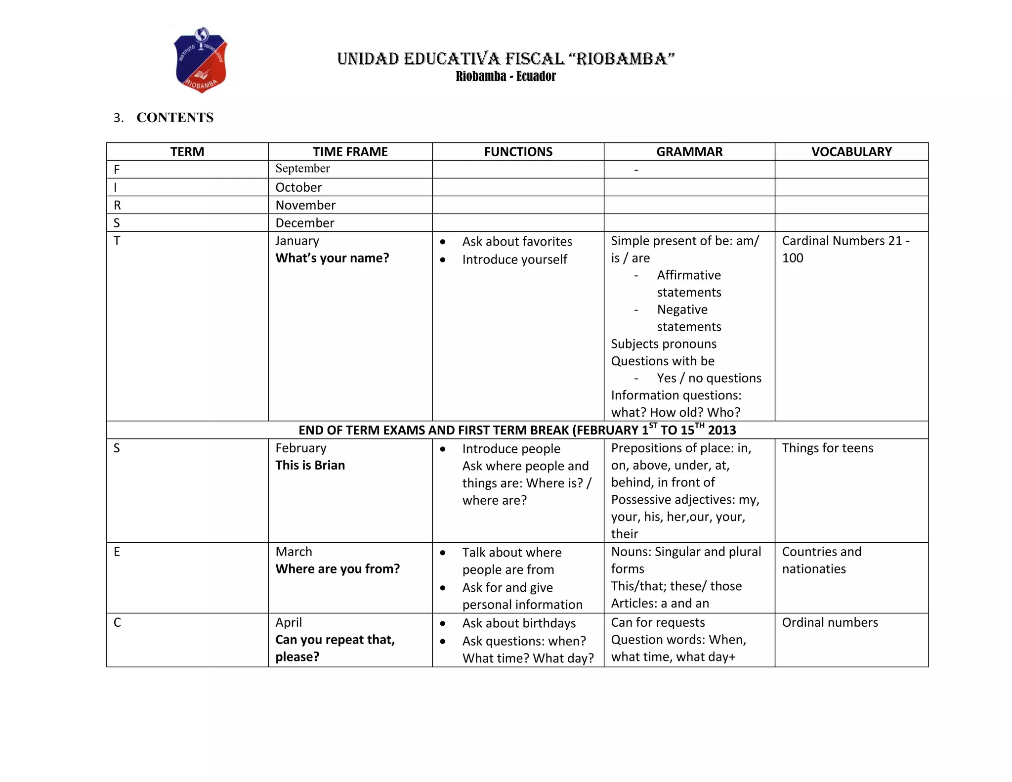 Annual teaching plan decimo | PDF | Homework and Study | Education