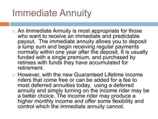 Annuities explained | PPTX | Stocks and Bonds | Personal Investing