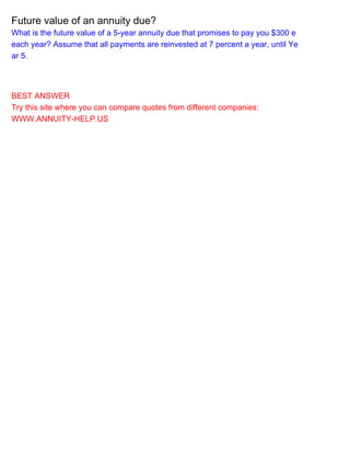 Future value of an annuity due? | PDF