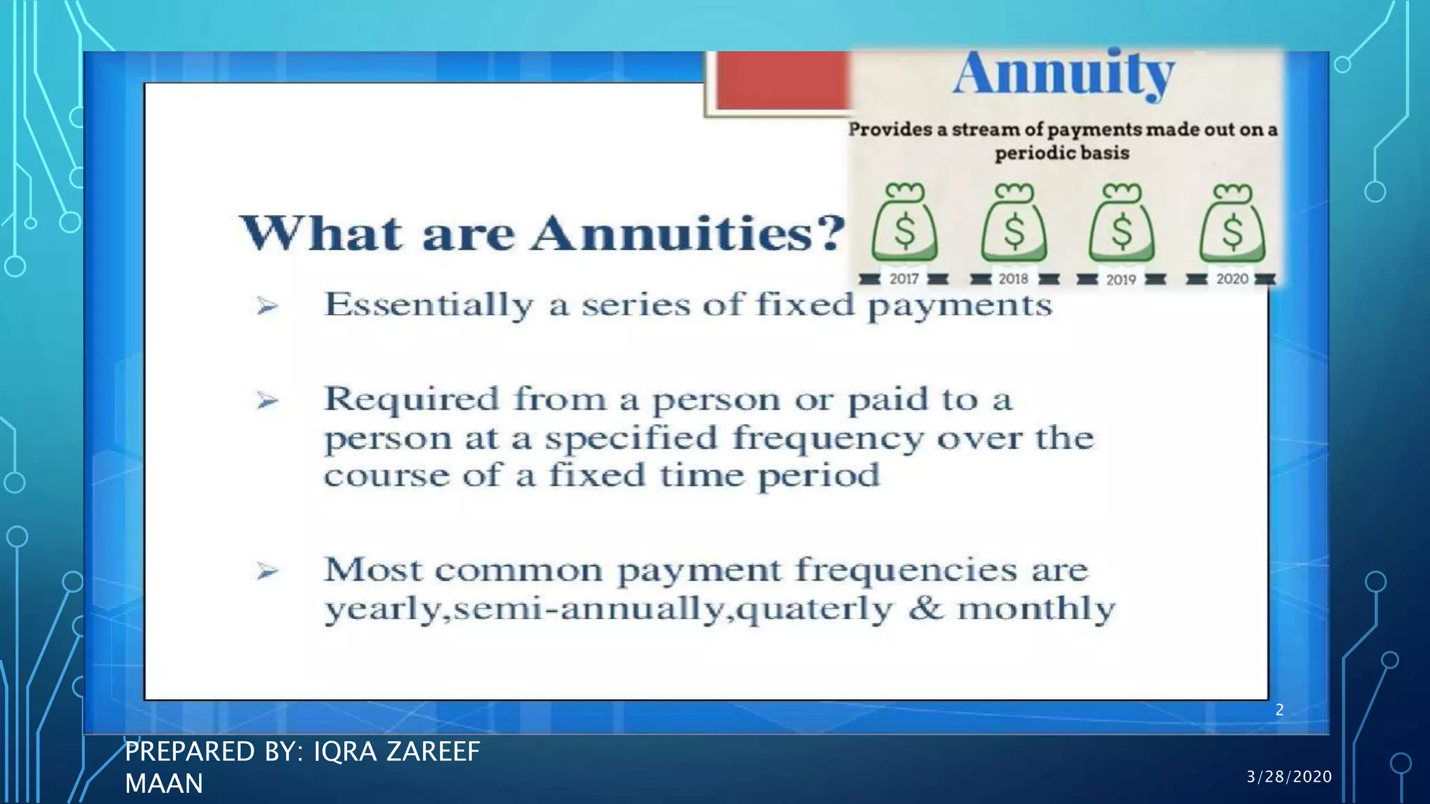 Present and future Annuity, Ordinary Annuity and Annuity Due | PPT