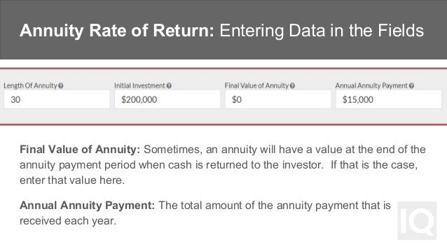 Annuity Rate of Return Calculator