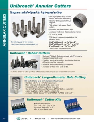 CS Unitec Annular Cutters Catalog | PDF