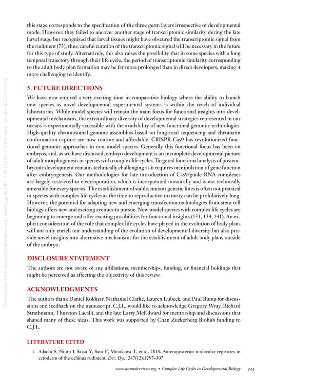 Integrating complex life cycles in developmental biology | PDF