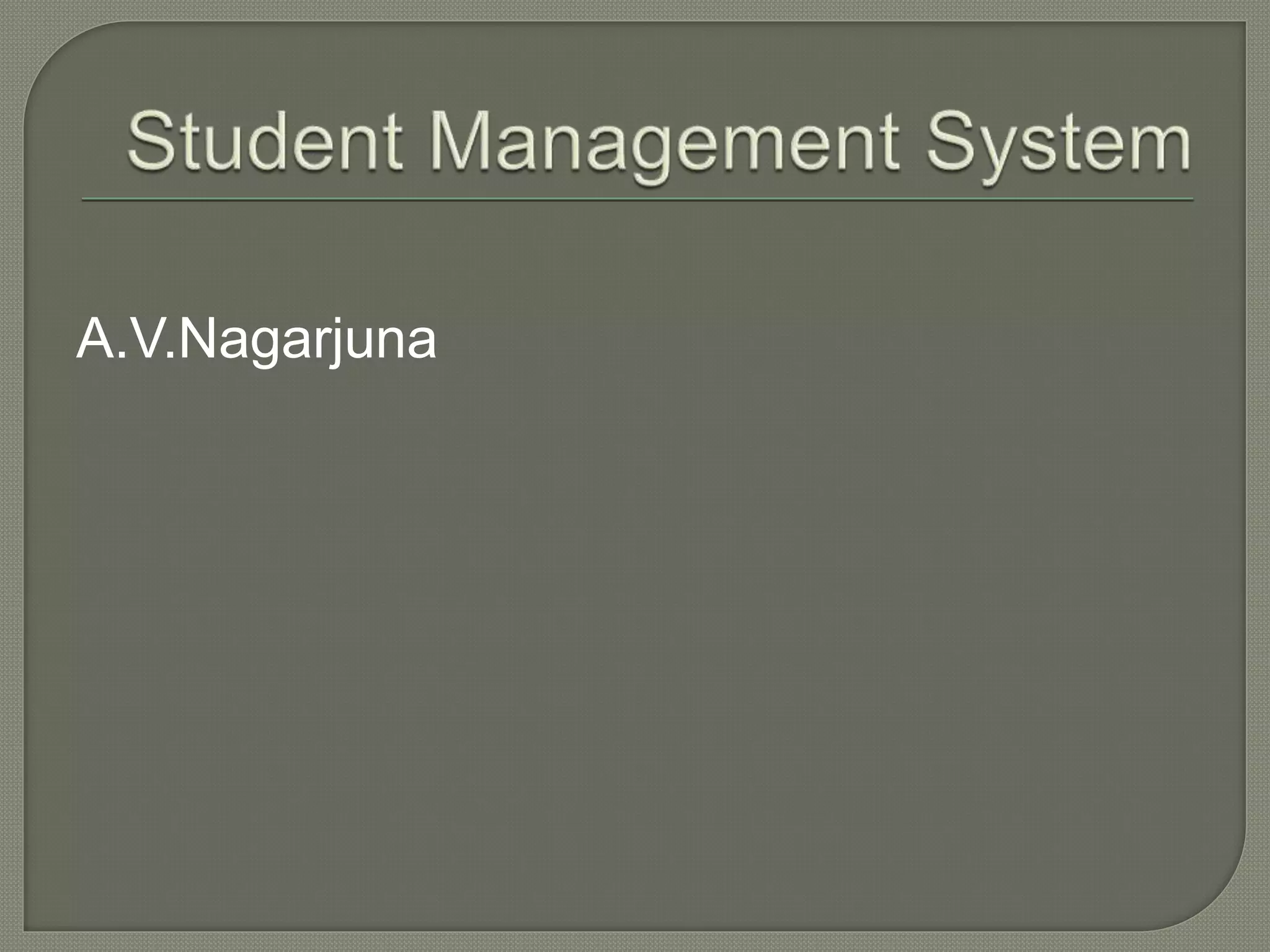 Student management system | PPT