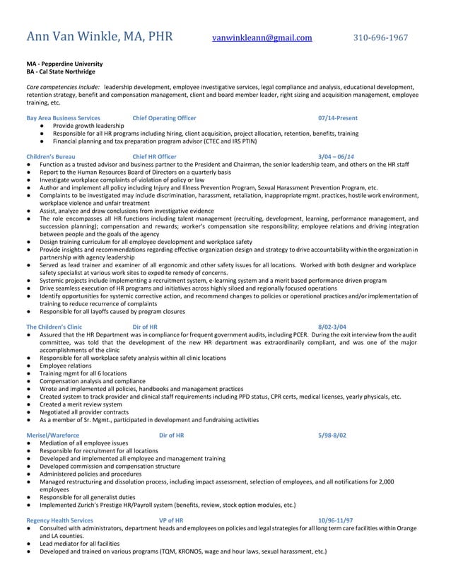 Ann vw resume-2016 | PDF