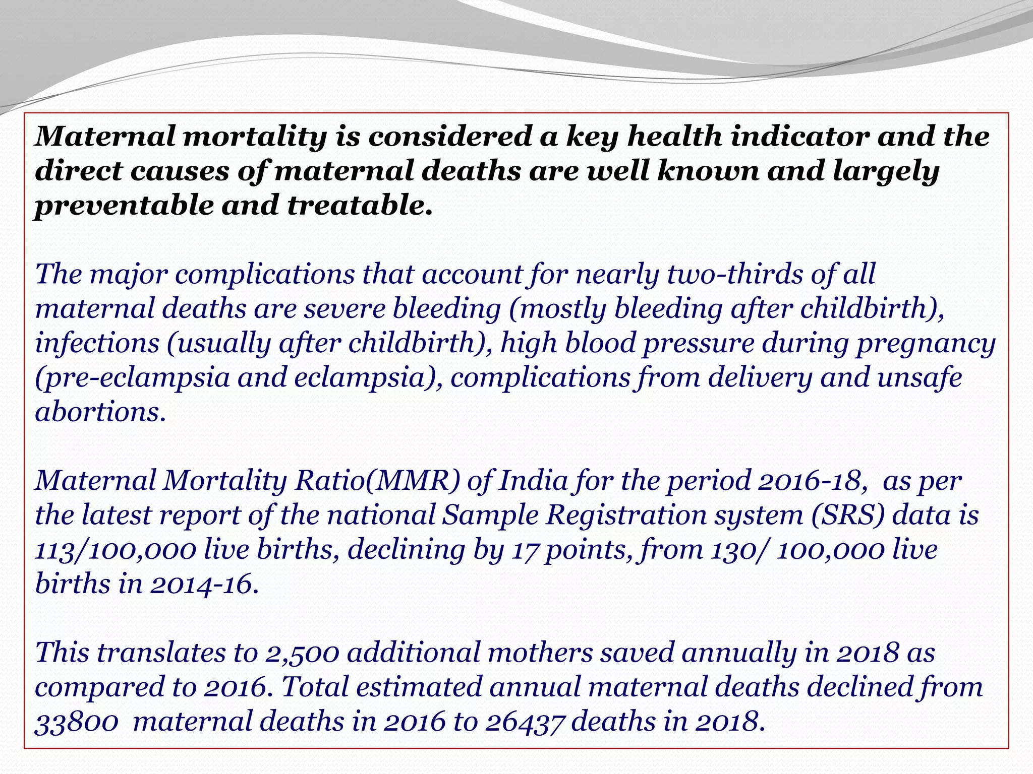 Maternal mortality rate and its prevention | PPTX