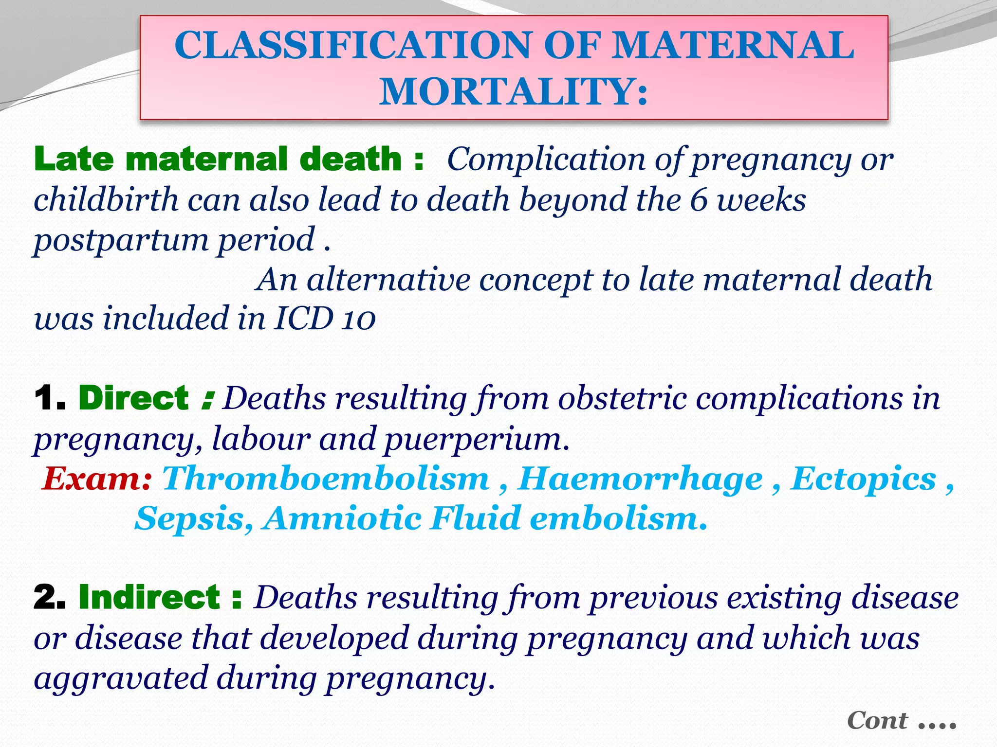 Maternal mortality rate and its prevention | PPTX