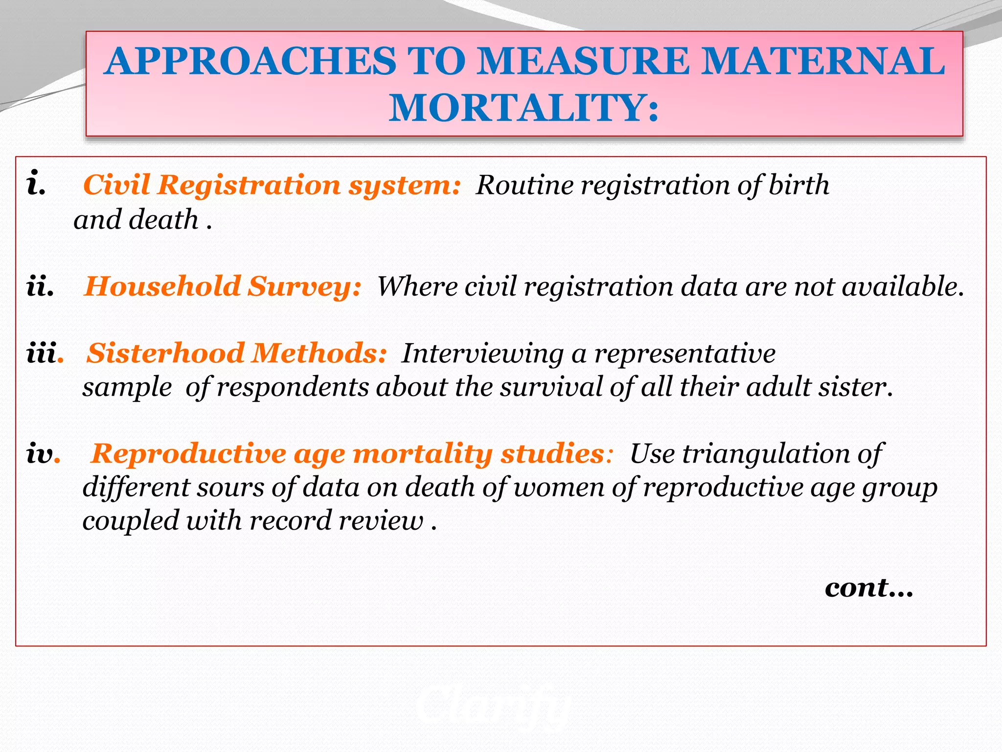 Maternal mortality rate and its prevention | PPTX