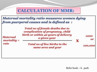 Maternal mortality rate and its prevention | PPTX