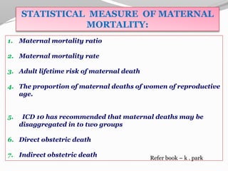 Maternal mortality rate and its prevention | PPTX
