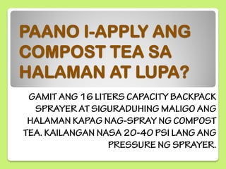 What Is Compost Tea (Tagalog Version) | PDF