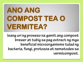 What Is Compost Tea (Tagalog Version) | PDF
