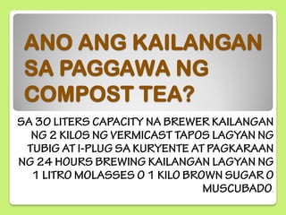 What Is Compost Tea (Tagalog Version) | PDF