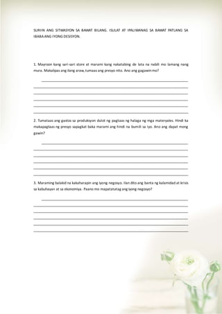 Ano ang desisyon mo | PDF