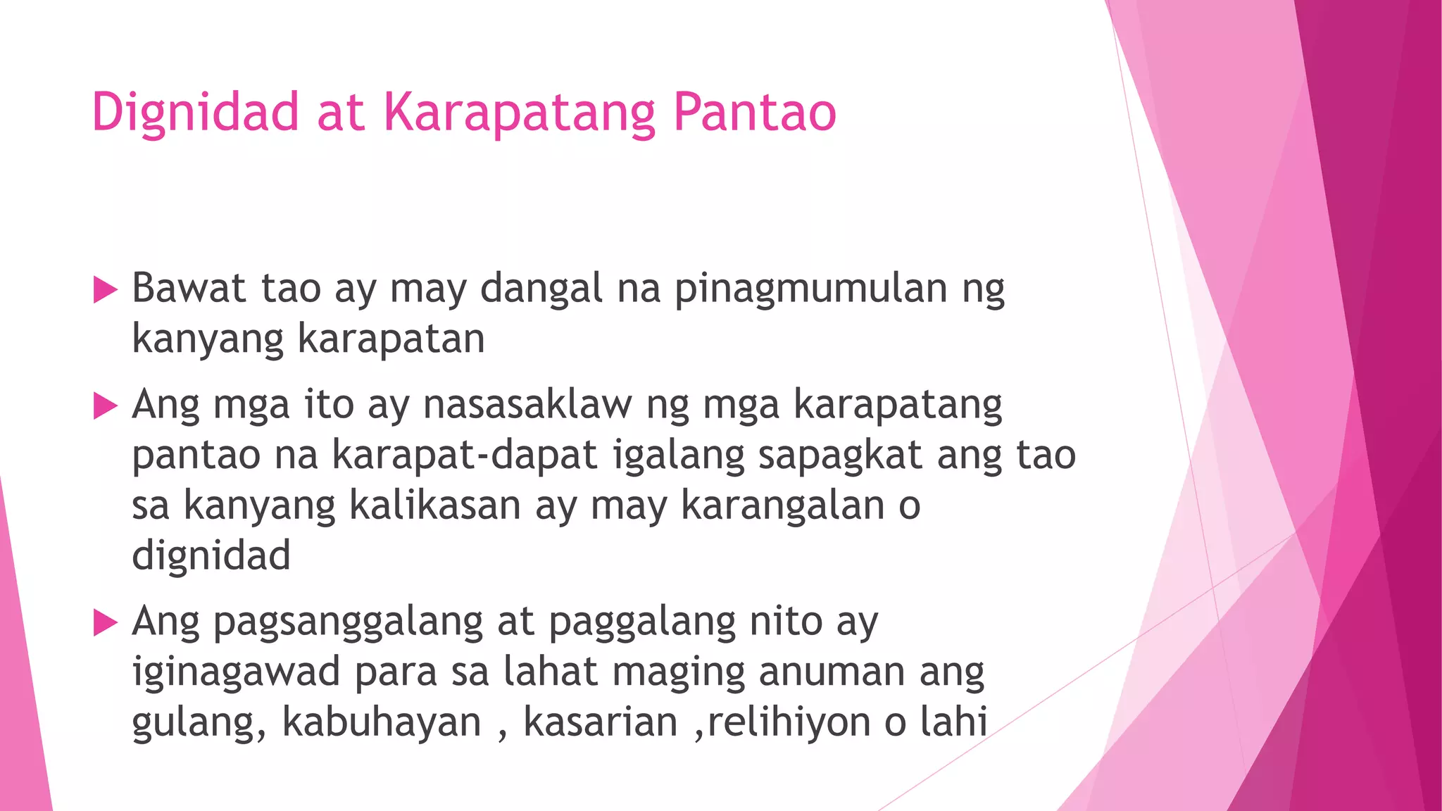 Ano ang dignidad esp g10 | PPTX