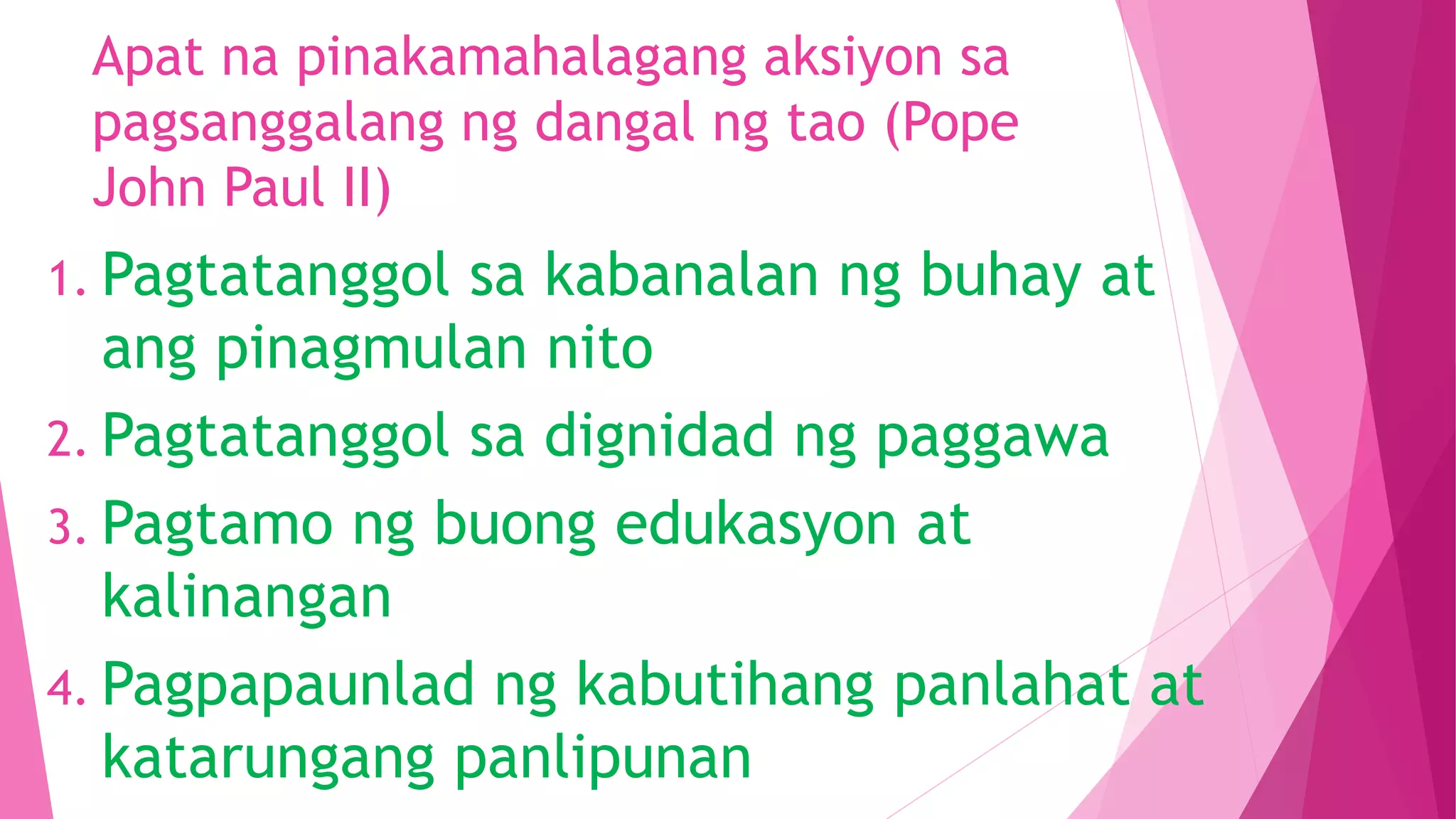 Ano ang dignidad esp g10 | PPTX