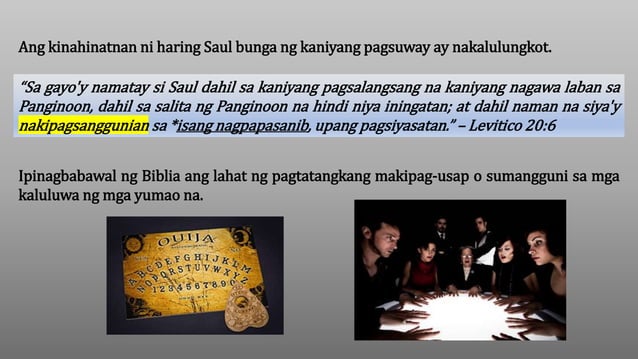 Ano ang sinasabi ng biblia tungkol sa mahika, kulto, pakikipag usap sa ...