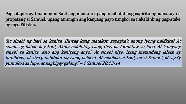 Ano ang sinasabi ng biblia tungkol sa mahika, kulto, pakikipag usap sa ...