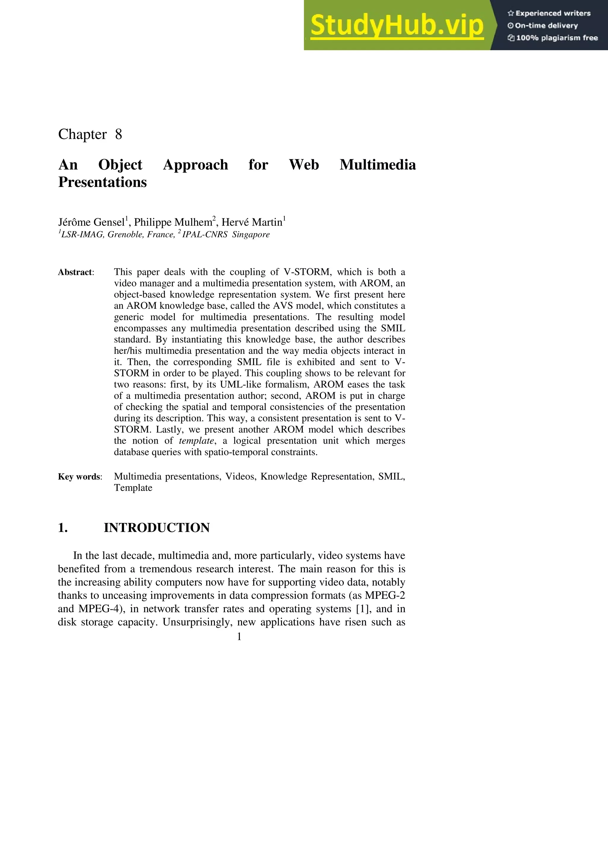 An Object Approach For Web Presentations | PDF | Databases | Computer ...