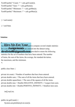 An object of class StatCalc can be used to compute several simp.pdf