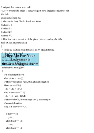 An object that moves in a circle A c++ program to check if the gi.pdf | Robotics | Technology ...