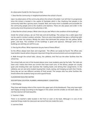 An observation Guide for the Classroom Visit.docx