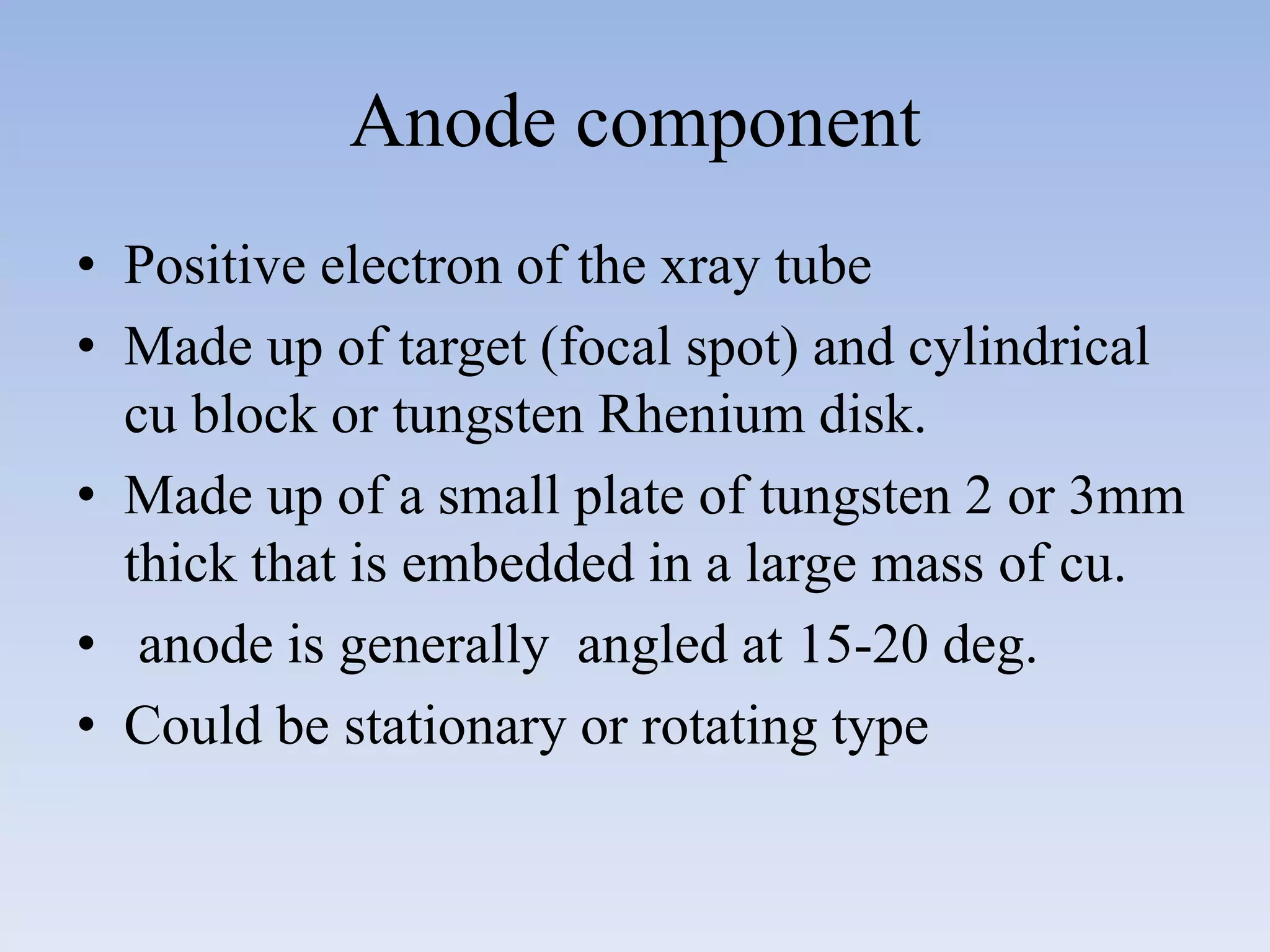 Anode heel effect, line focus principle, | PPTX