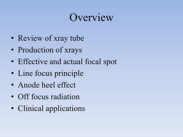 Anode heel effect, line focus principle, | PPTX | Chemistry | Science