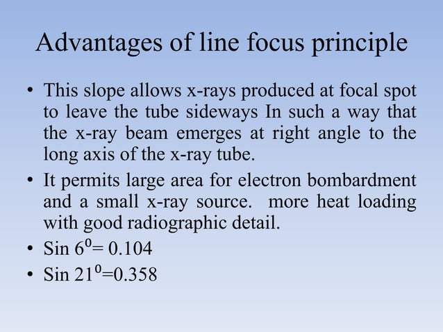 Anode heel effect, line focus principle, | PPTX | Chemistry | Science