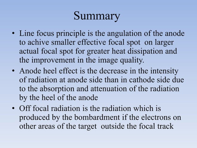 Anode heel effect, line focus principle, | PPTX | Chemistry | Science
