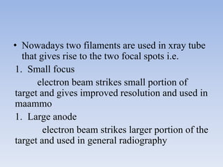 Anode heel effect, line focus principle, | PPTX