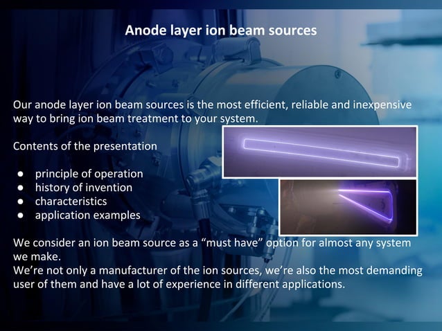 Anode Layer Ion Beam Sources - when efficiency matters | PPT