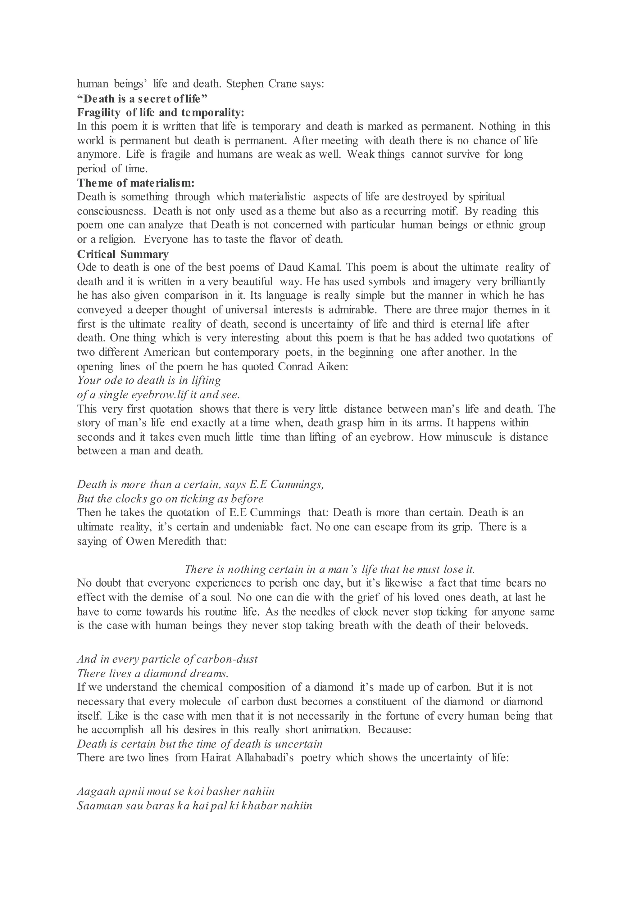An ode to death | DOCX