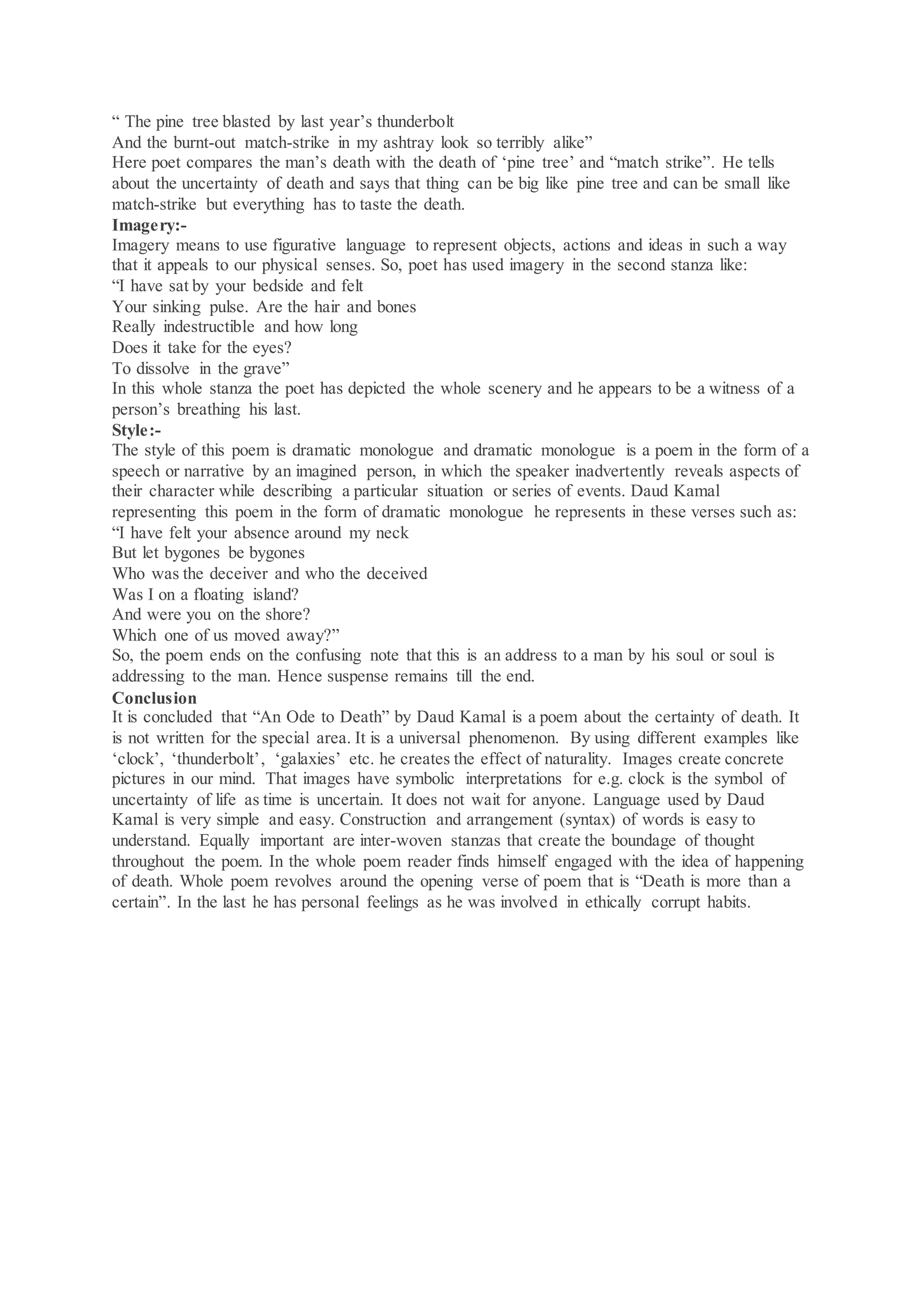 An ode to death | DOCX