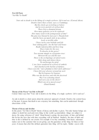 An ode to death | DOCX