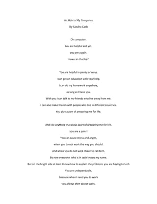 An ode to my computer | DOCX