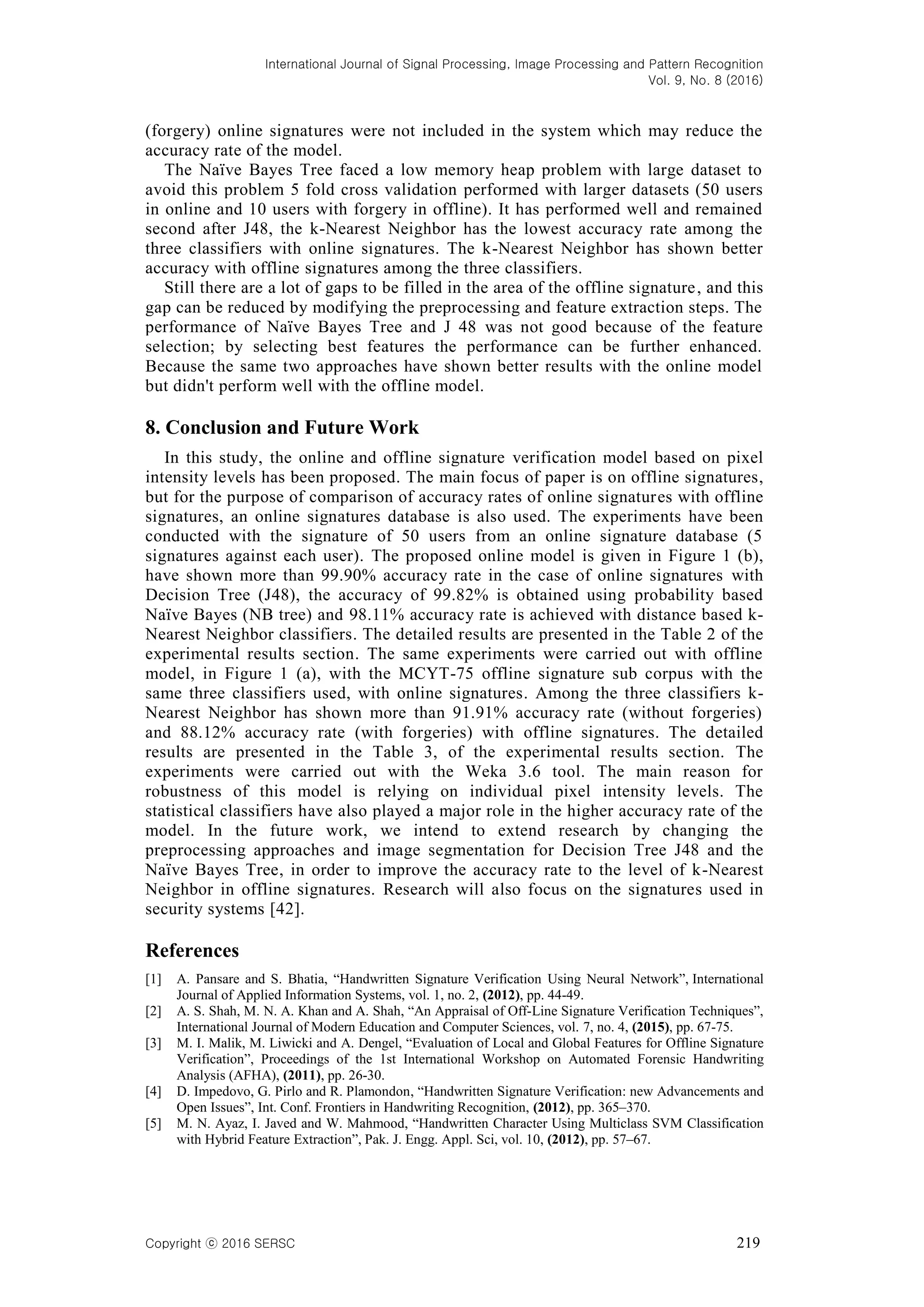 An offline signature verification using pixels intensity levels | PDF