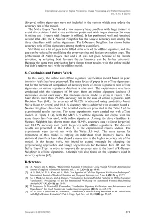 An offline signature verification using pixels intensity levels | PDF
