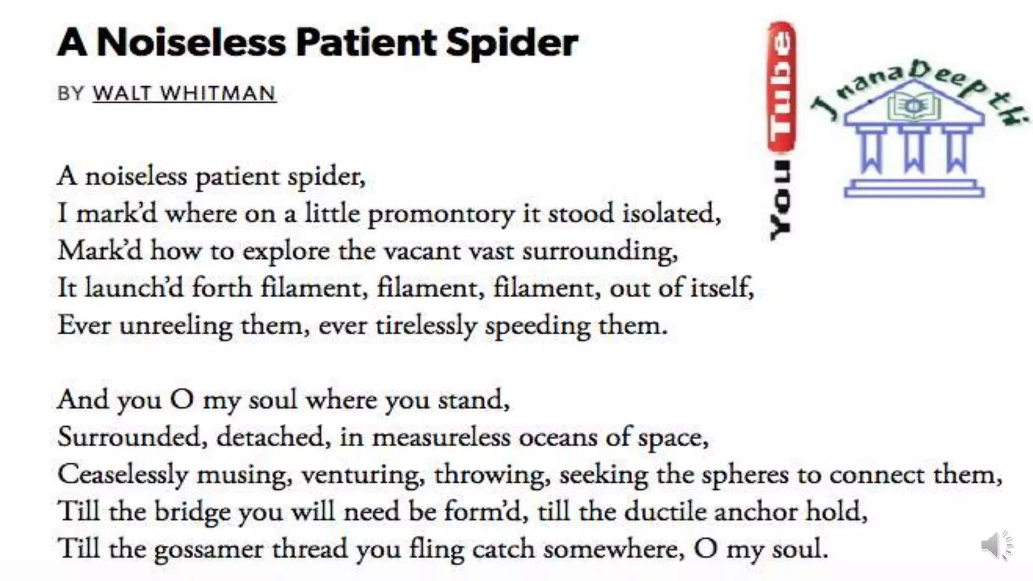 A Noiseless Patient Spider by Chethan B Manjunath | PPT