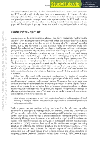 An Old Model For A New Age Consumer Decision Making In Participatory ...